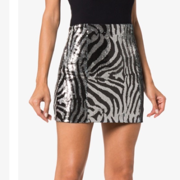 Halpern | Skirts | Nwt Halpern Sequin Zebra Print Mini Skirt | Poshmark